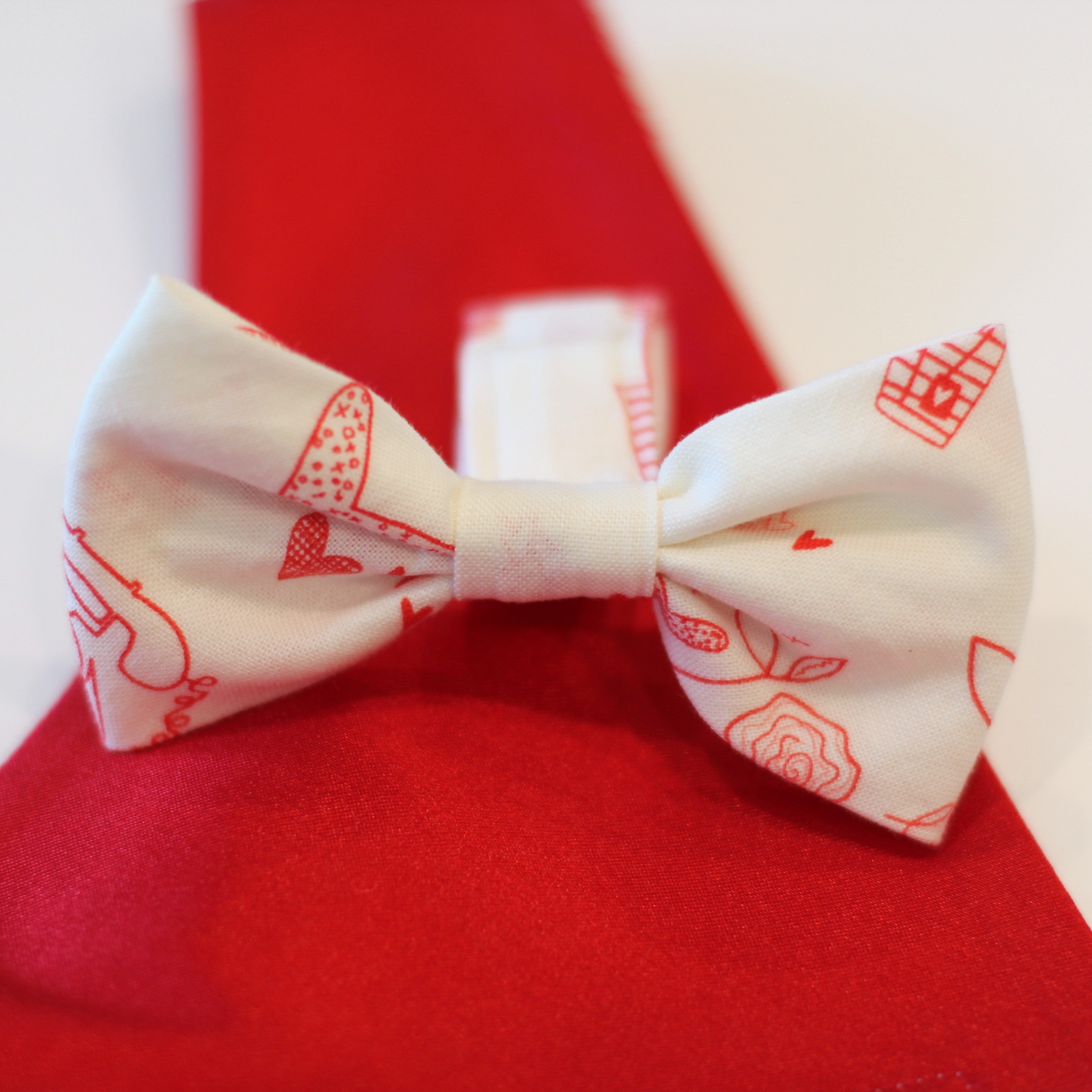 The 'Hello my Love' Bowtie | 100% Cotton Custom Dog Bow Ties | Maple & Paws